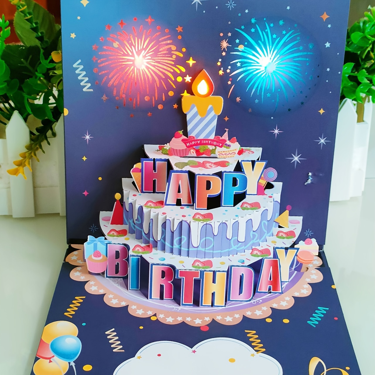 Pop Happy Birthday Card 3d Train Postcards - Temu