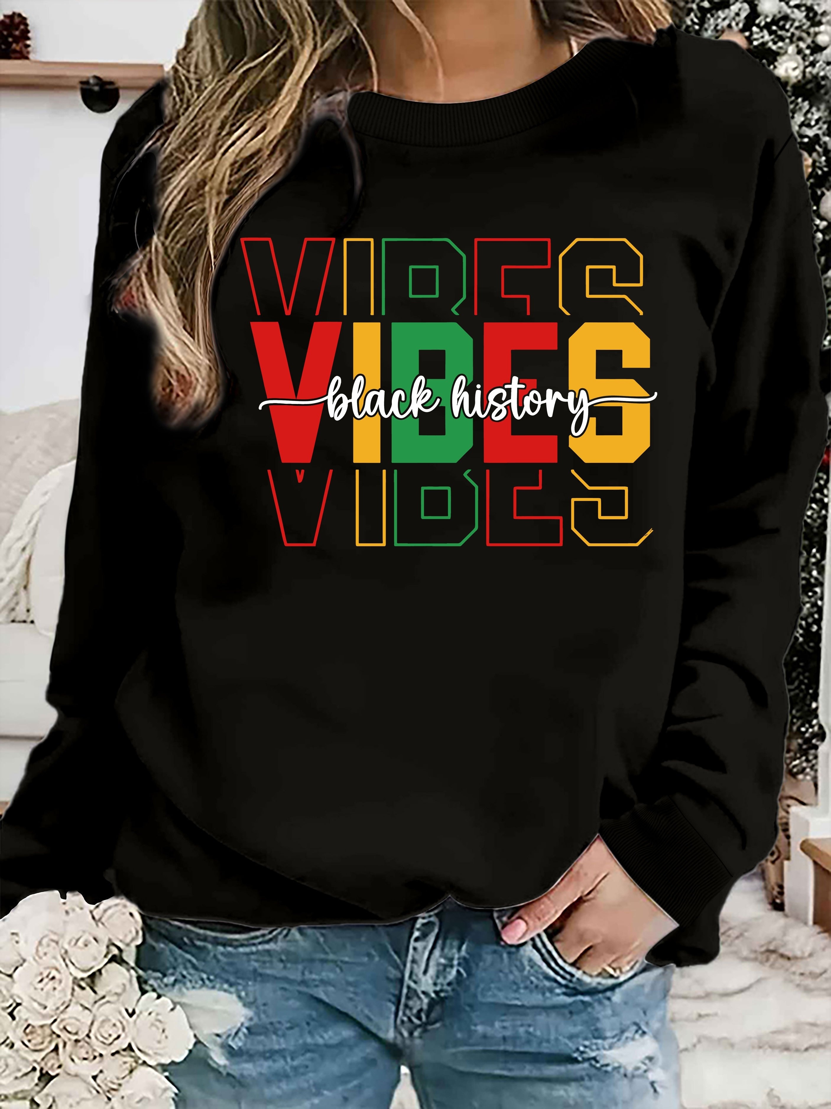 Letter Print Pullover Sweatshirts Long Sleeve Crew Neck Casual