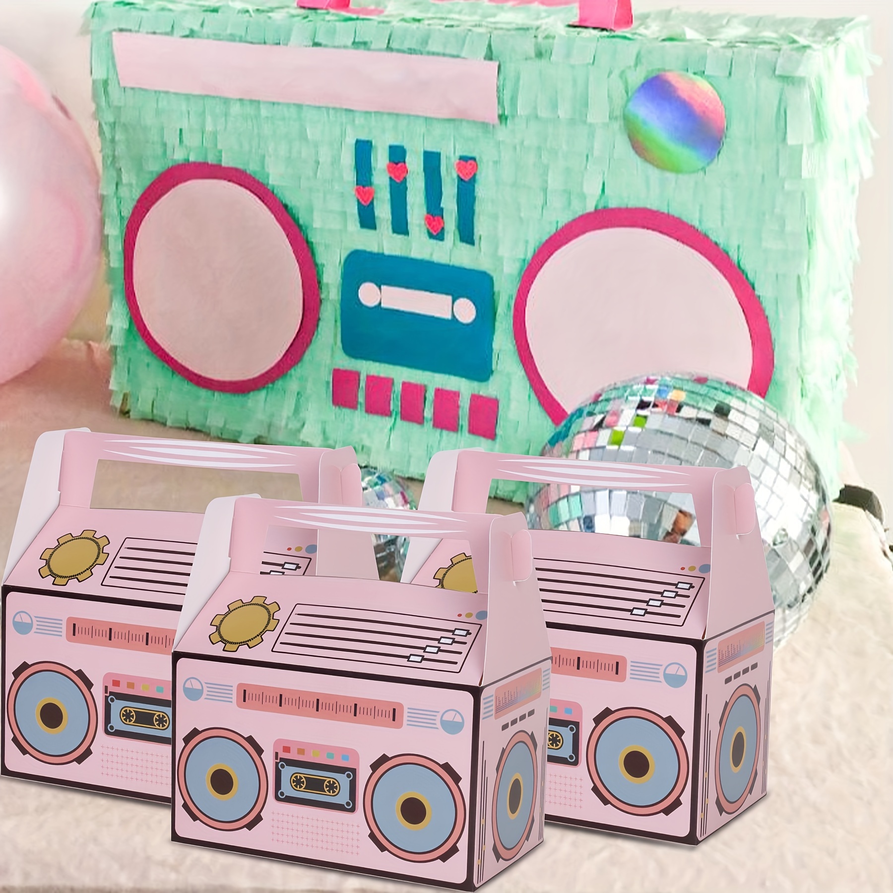 Retro Boombox Pink Radio Party Gift Boxes Birthday - Temu United Kingdom
