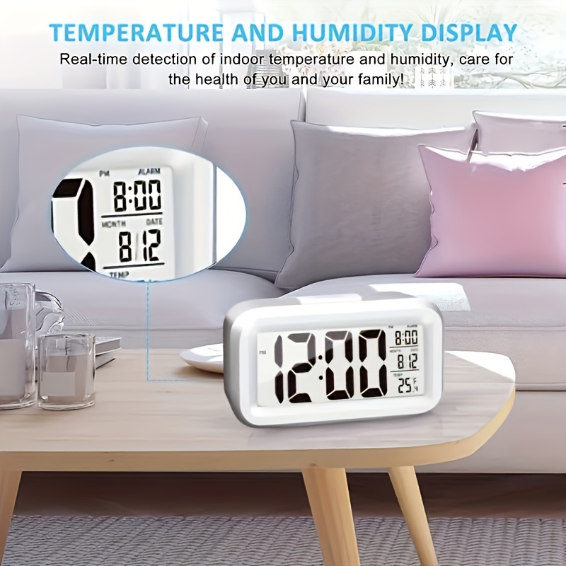 smart lcd digital with temperature display date light detector battery ...