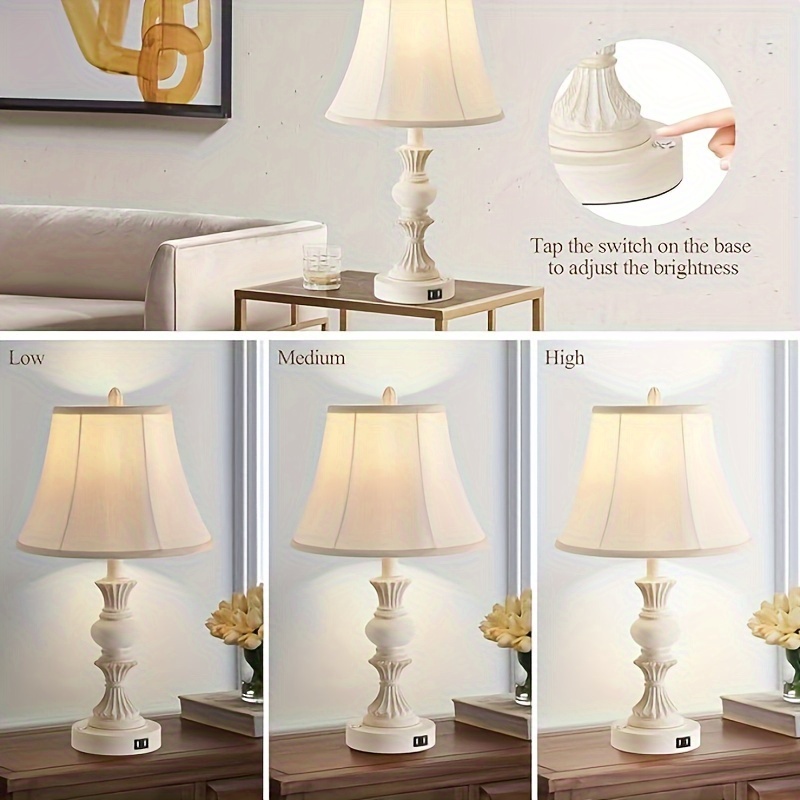 Touch Control Table Lamp 3 way Dimmable Bedside Lamp 2 Usb - Temu