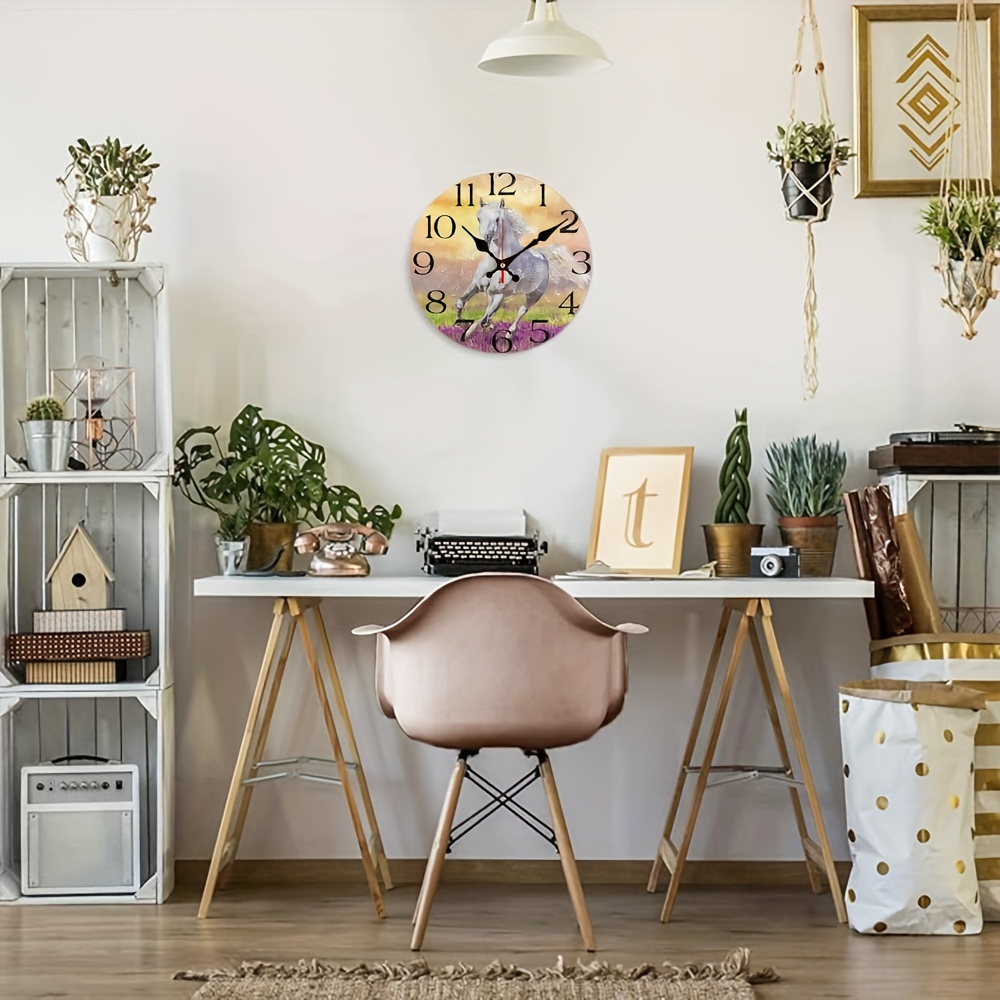 Horse Farmhouse Wall Clock Round Kitchen Clock Non ticking - Temu