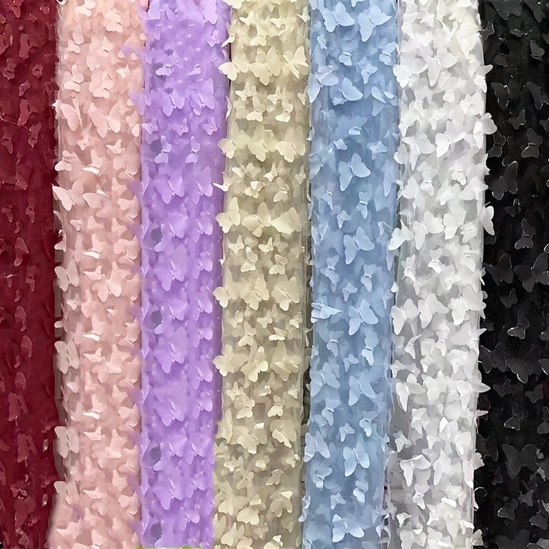 Mesh Embroidered Lace Fabric Three Laser - Temu