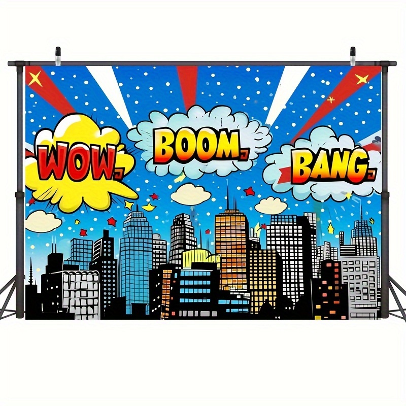 Superhero Cityscape Polyester Photography Backdrop American - Temu Canada