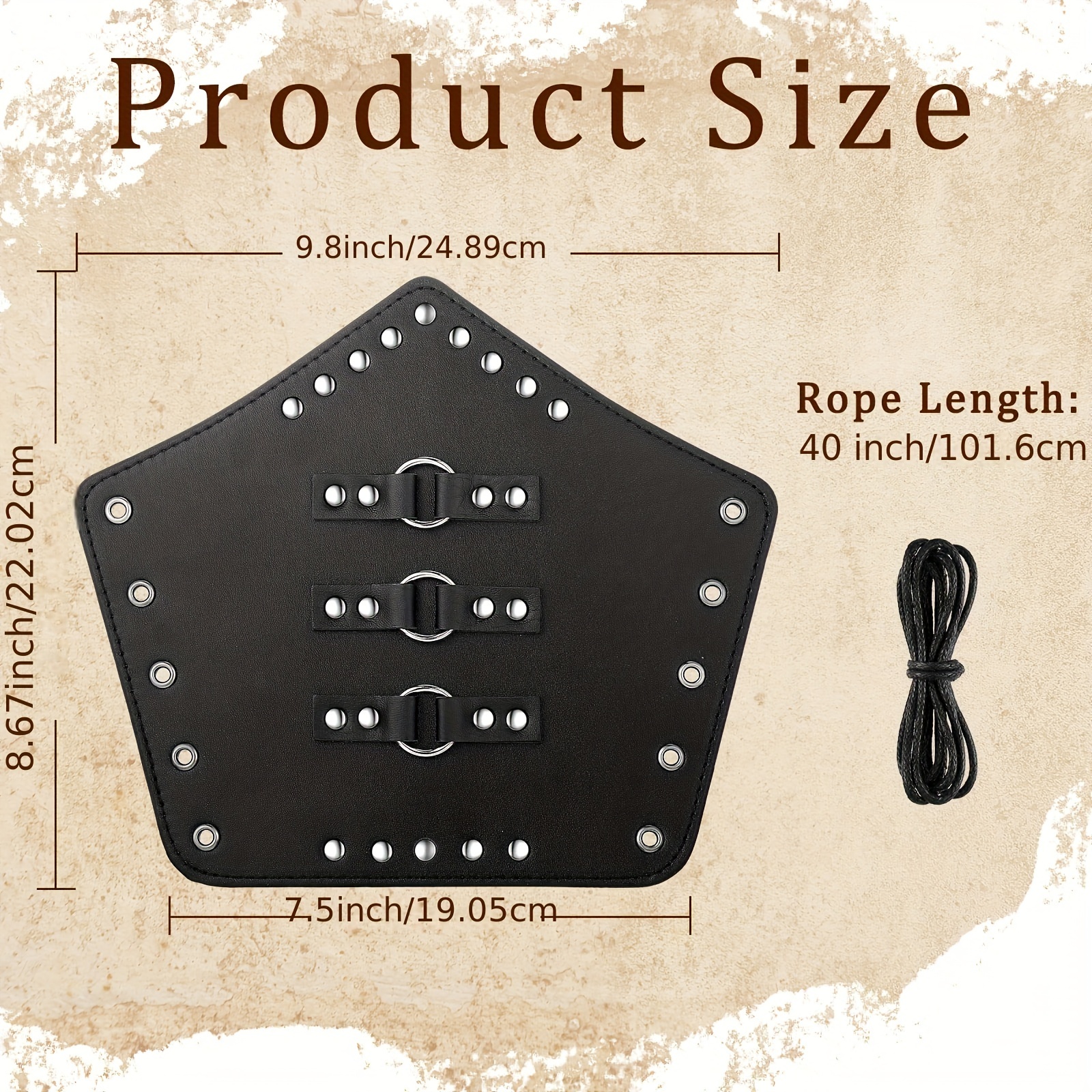5pcs Sets Medieval Knight Pu Leather Corset Belt Shawl Shoulder And le ...