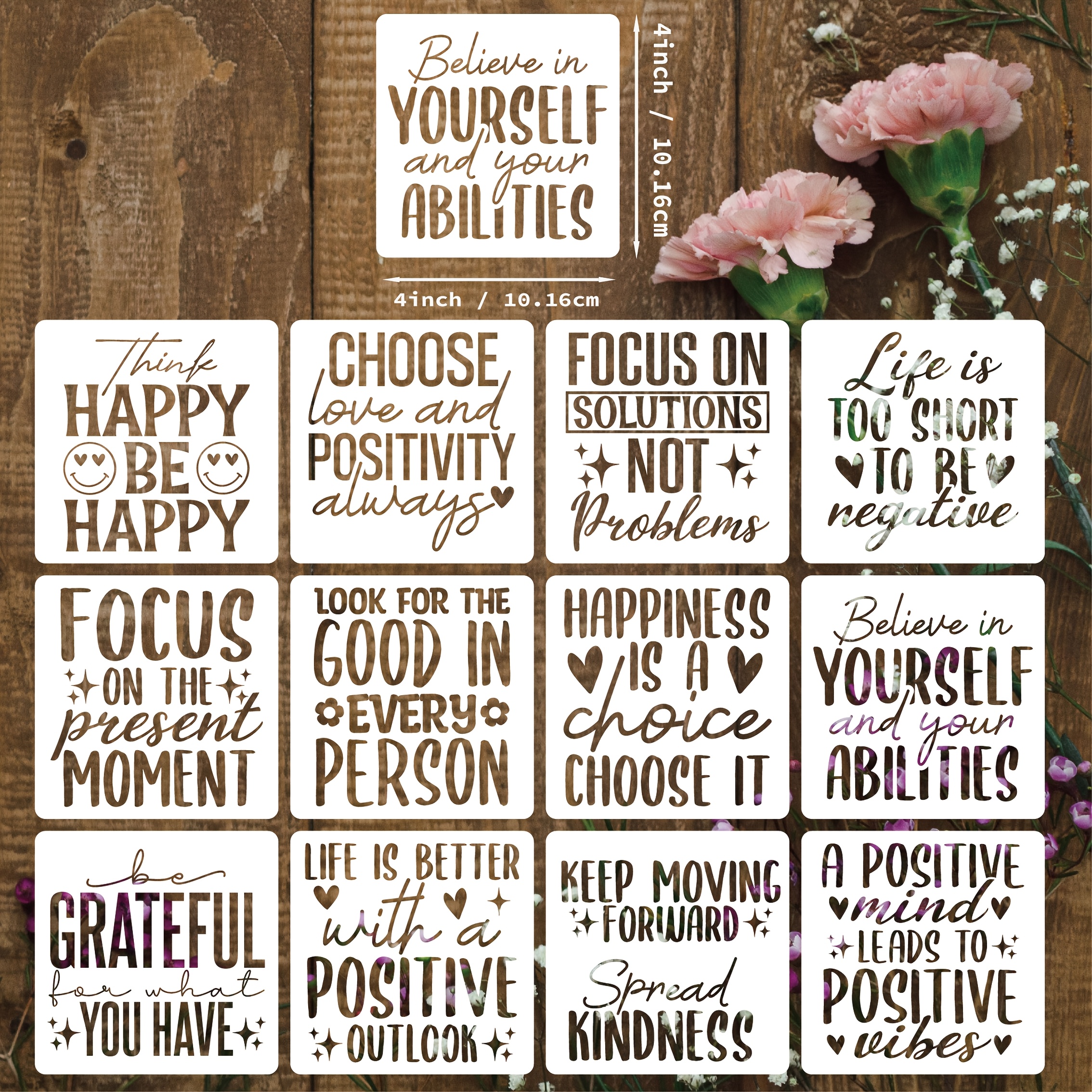 stencil quotes sold on Temu United States