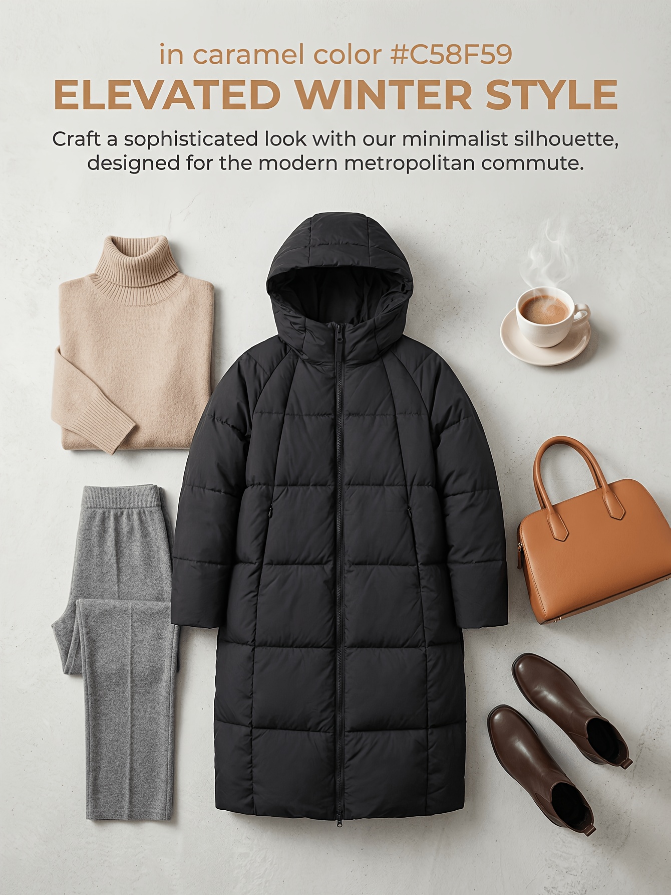 long puffer vest coat sold on Temu United States