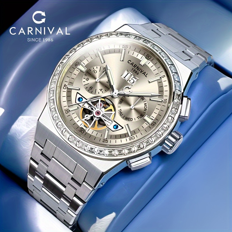 Carnival Business Automatic Mechanical Watch For Men 50m Waterproof ...