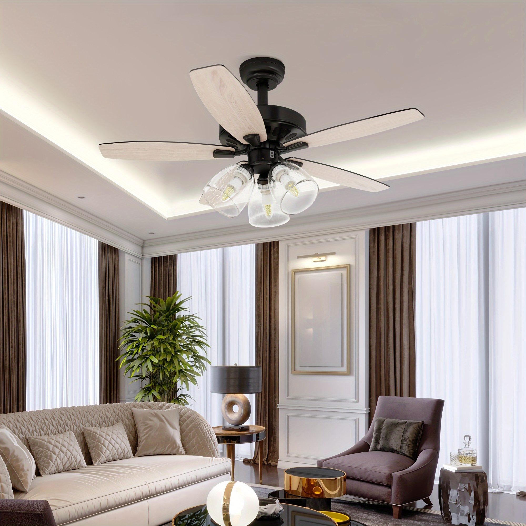 Modern Farmhouse Ceiling Fan Light Kits Uk | Shelly Lighting