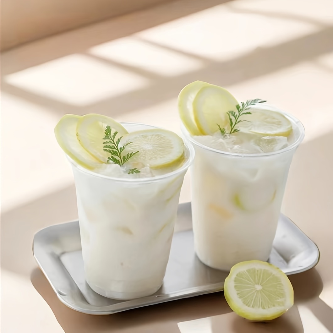 premium thick transparent milk tea cups lids bpa free food - Temu