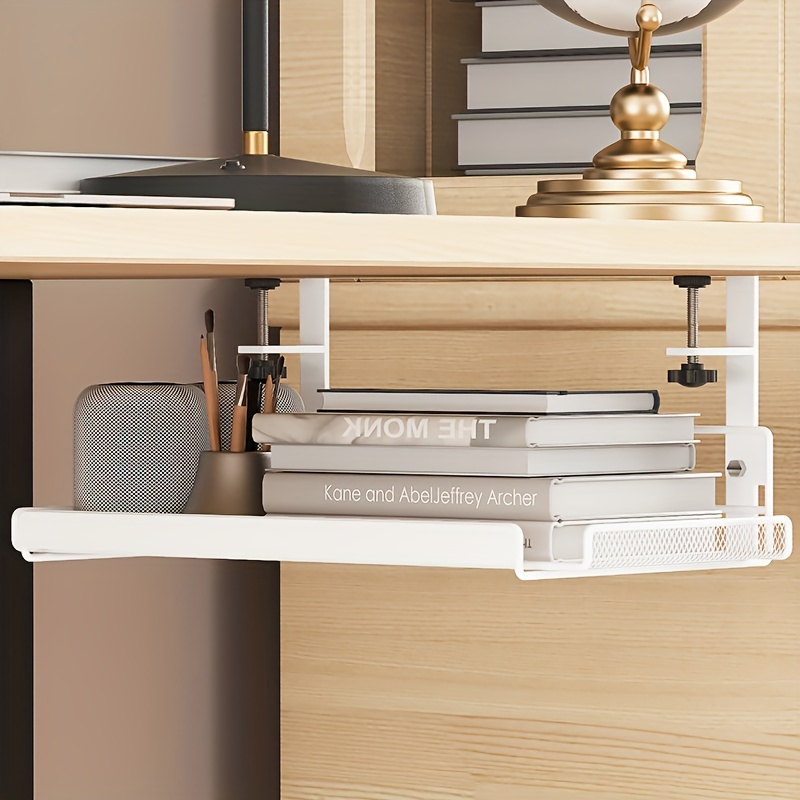 Non Punching Office Iron Art Table Storage Rack Storage - Temu