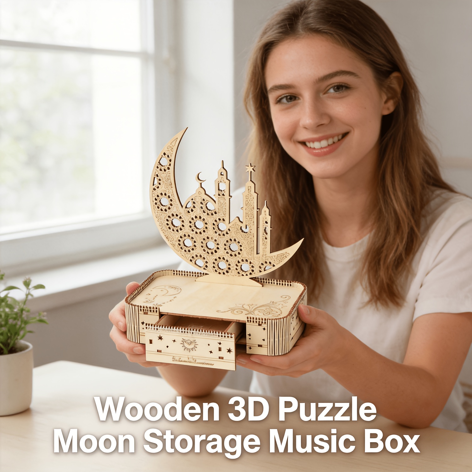 wooden puzzle box sold on Temu United States