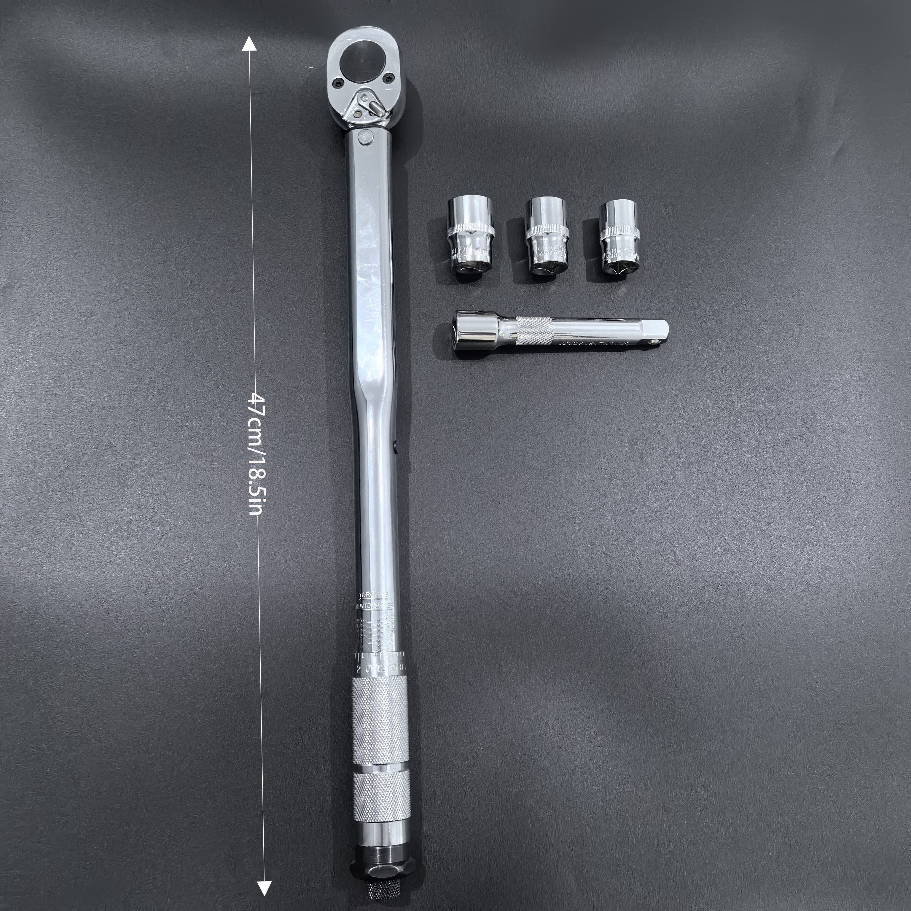 5-piece Set Torque Wrench, 1/2-inch 28-210n.m Adjustable Socket Spanner ...