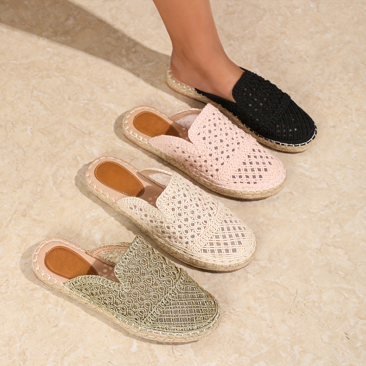 straw sandals sold on Temu United States