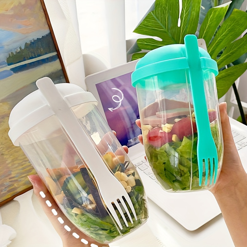 Plastic Salad Fork Lid Portable Mason Jar Design - Temu