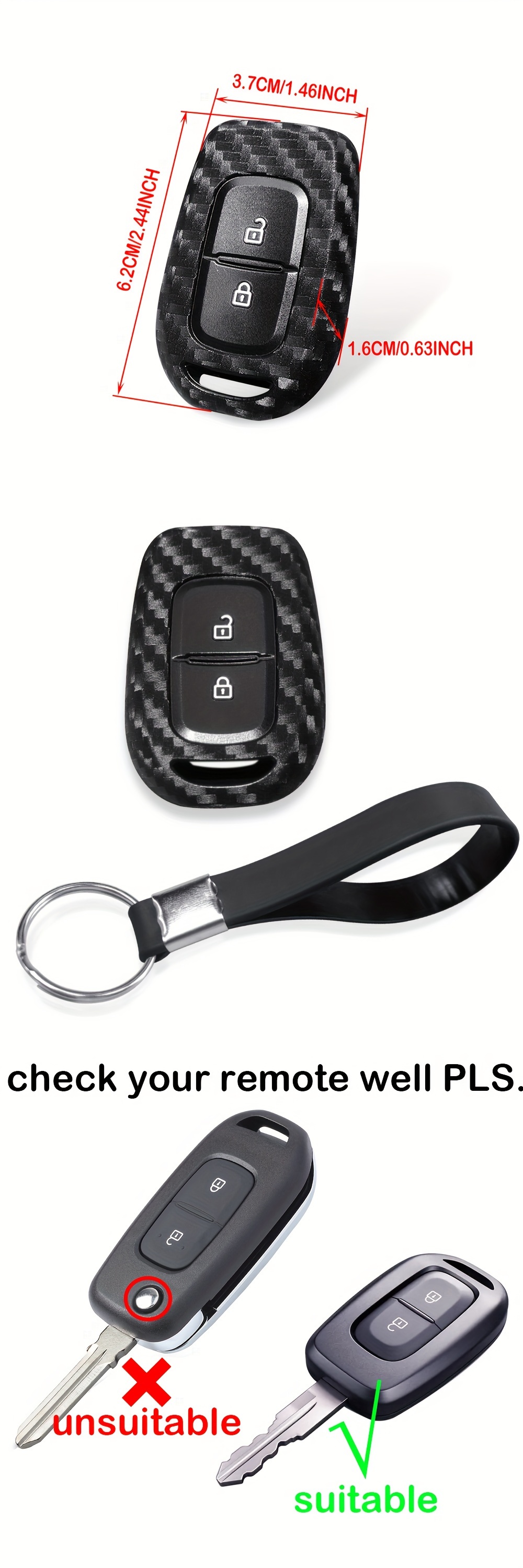 Durable Silicone Key Fob Cover Slim Protector Case - Temu