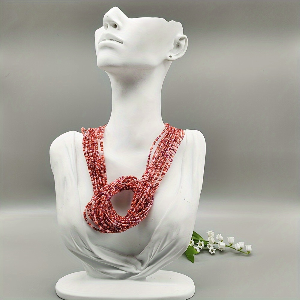 multi layer short rice beads necklace fashion versatile - Temu Australia