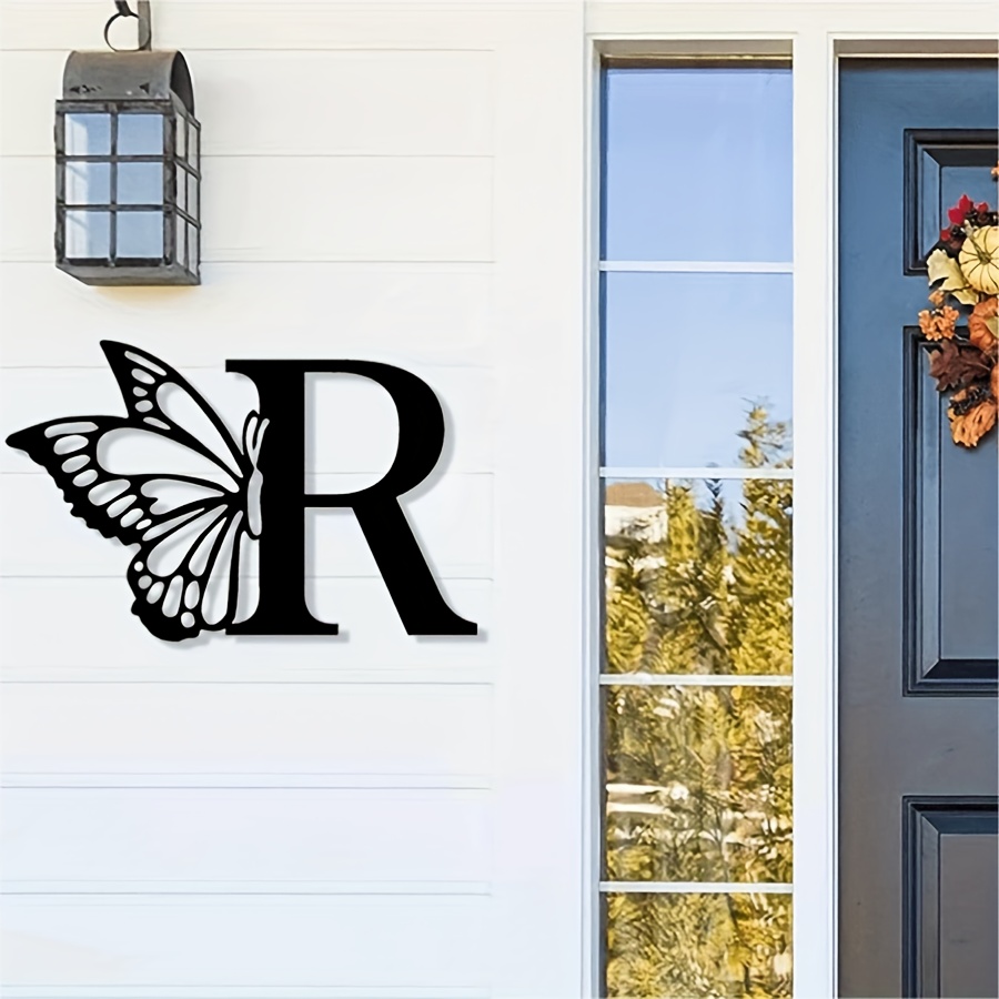 Butterfly Monogram Letters Metal Sign Metal Wall Art Letter - Temu