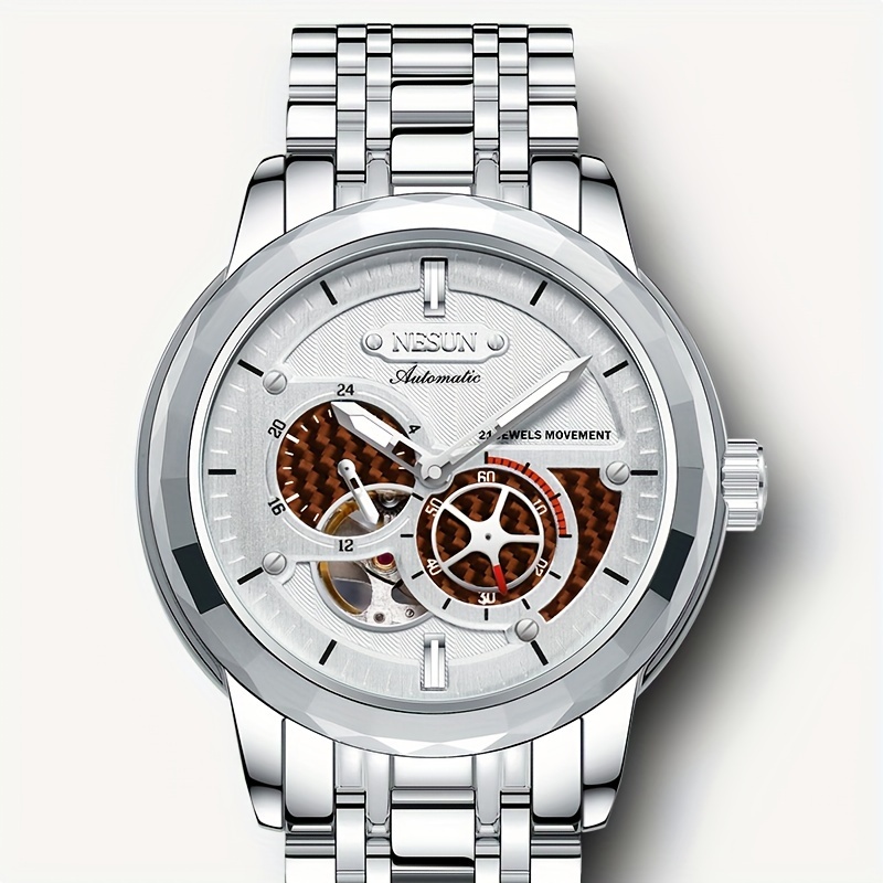 Nesun Fully Automatic Mechanical Watch Mens Business Hollow Waterproof Luminous Watch - Jewelry ...
