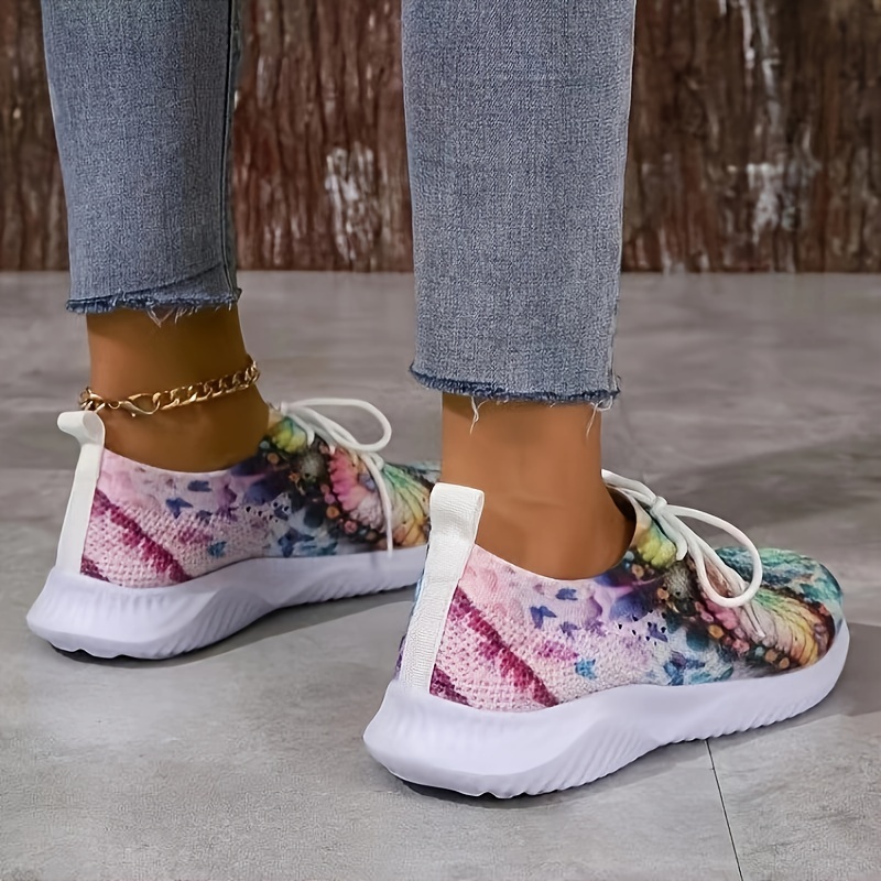 Patike sa leptir printom za žene ležerne pertle za obuvanje - Temu