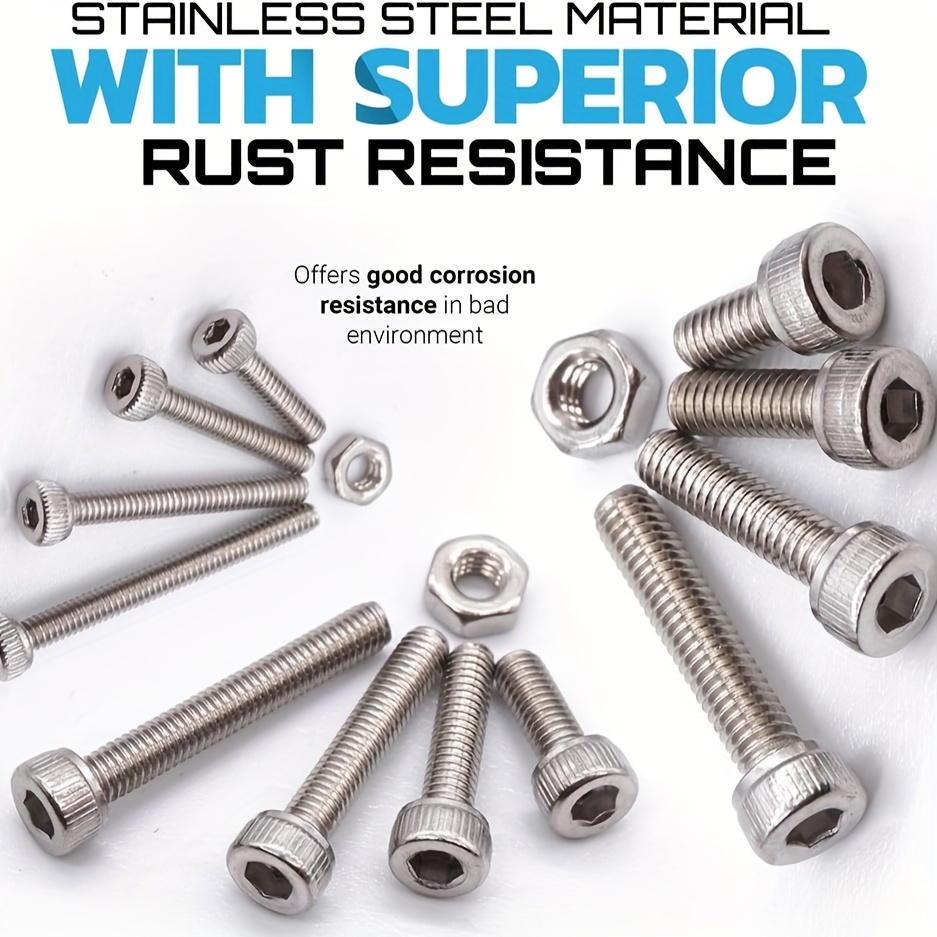 stainless steel hex socket head cap bolts nuts assortment - Temu