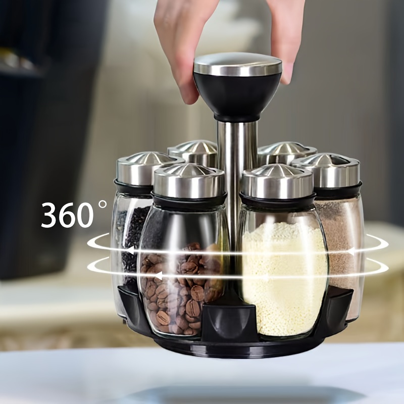 13 360 degree rotating spice jars a rotating base featuring Temu Canada