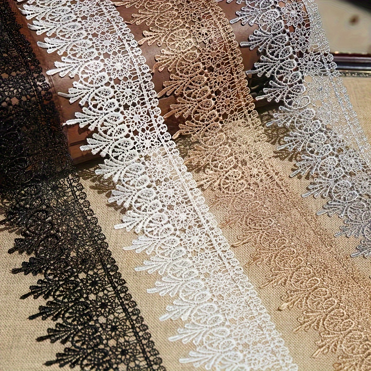 3 Yards Non elastic Embroidery Lace Trim Curtain Tablecloth - Temu ...