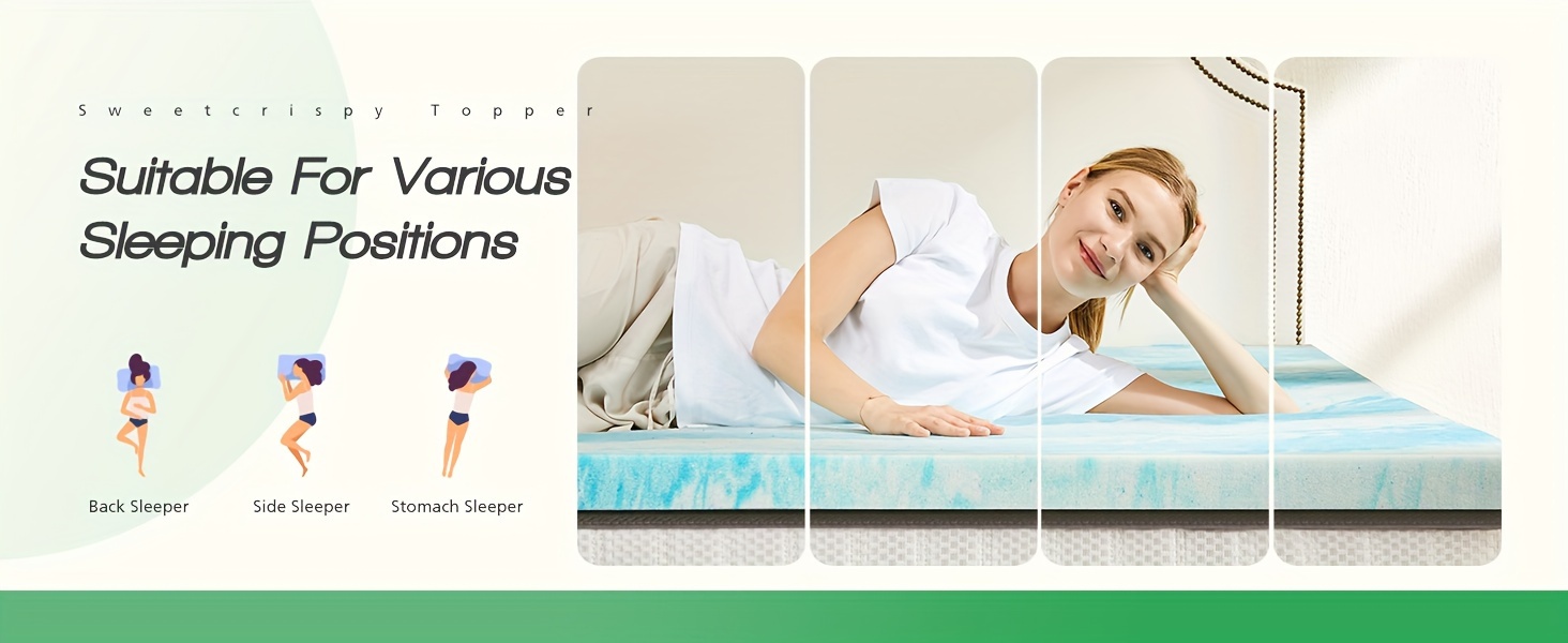 Mattress Topper Cooling Gel Infused Memory Foam Bed Toppers - Temu