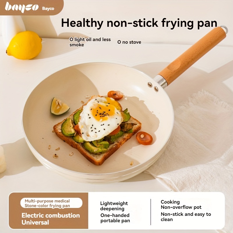 Pan Frying Steak Omelets Aluminum Alloy Material Wooden - Temu