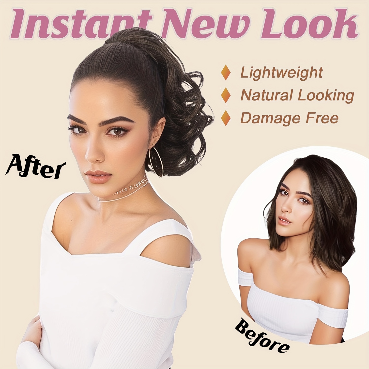 Short tails Extension Claw Clip tails Women Classic - Temu