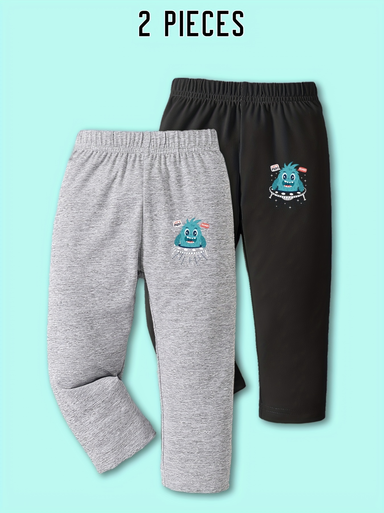 Cute Monster Graphic Pants Set Girls Comfy Pants Baby/infant - Temu ...