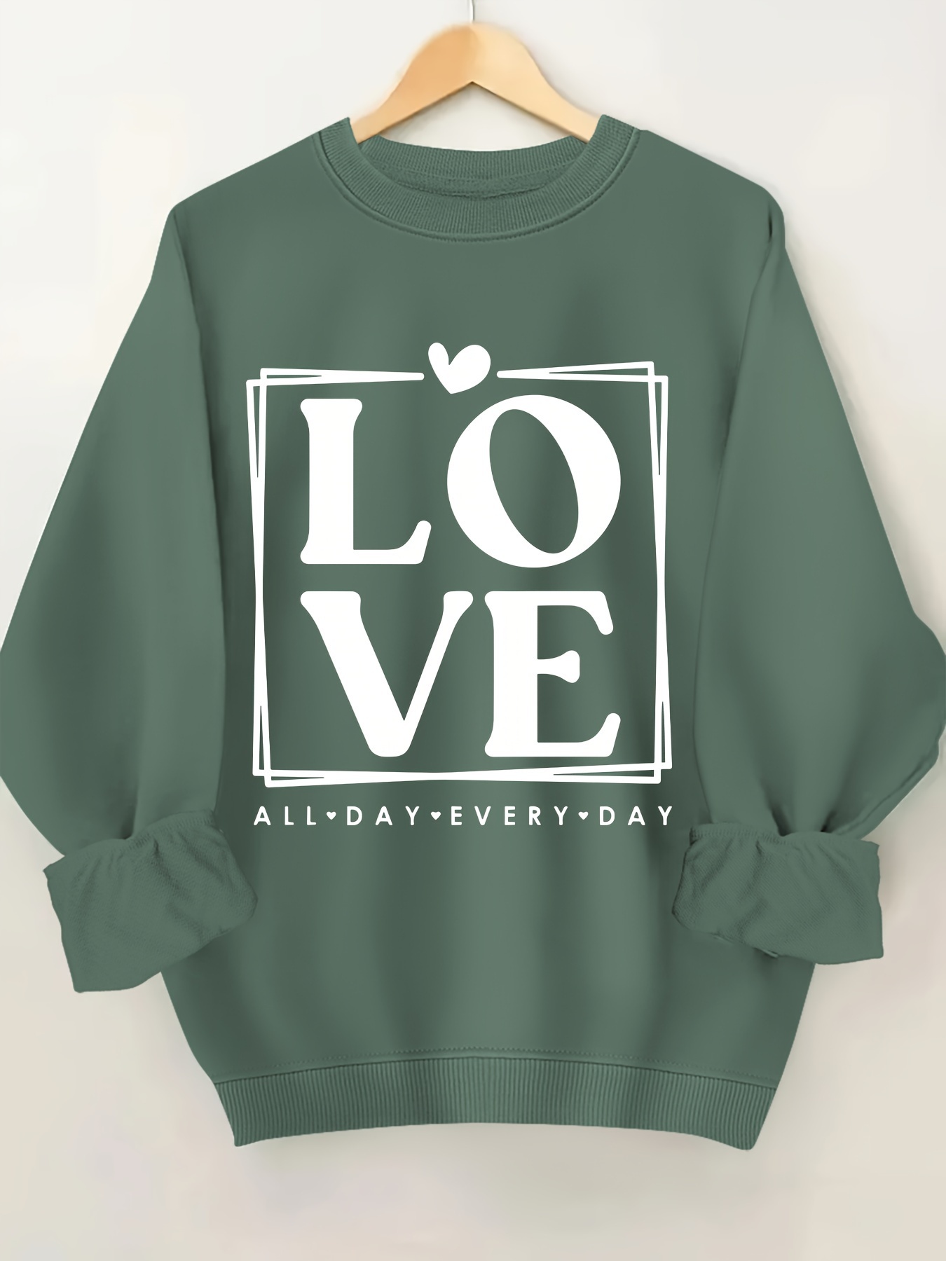 Letter Print Sweatshirt Plus Size Casual Long Sleeve Crew Temu New