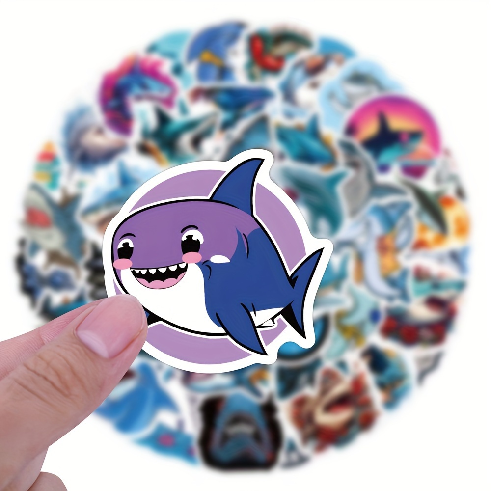 Shark Stickers Cute Cartoon Vinyl Decals Reusable Laptop - Temu