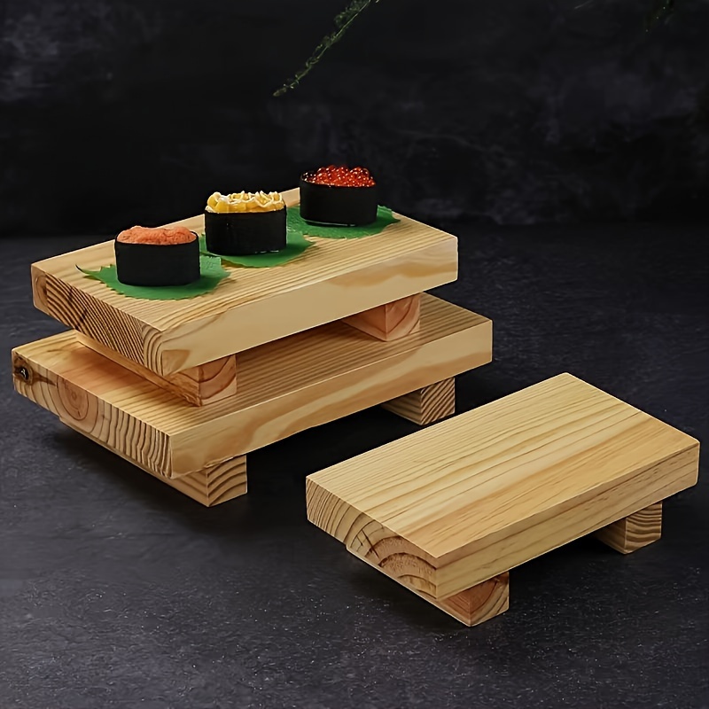 Wooden Sushi Serving Platter Set Rectangular Wood Dinner - Temu