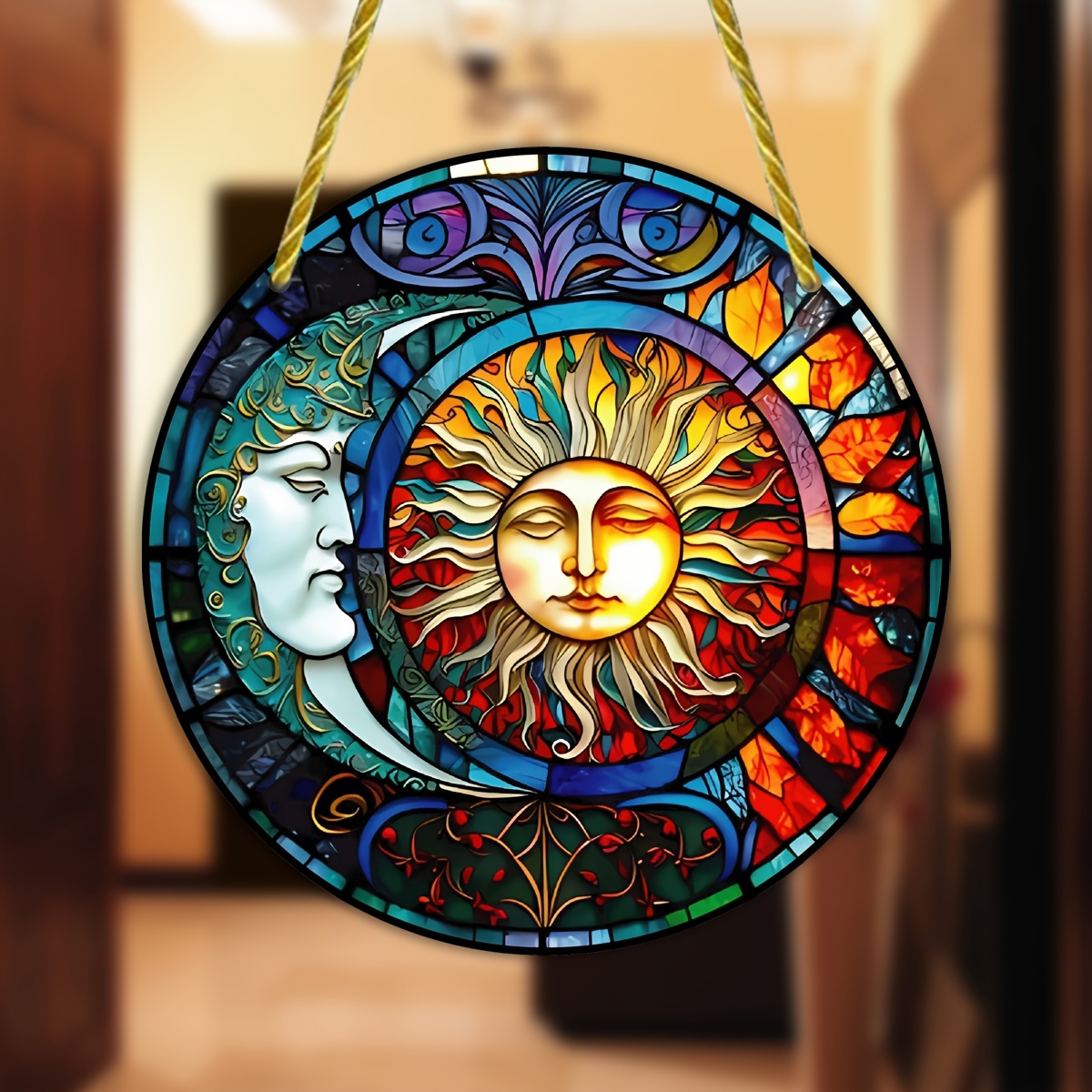 Bohemian Sun Moon Sun Catcher Colorful Window Hanging Family - Temu New ...