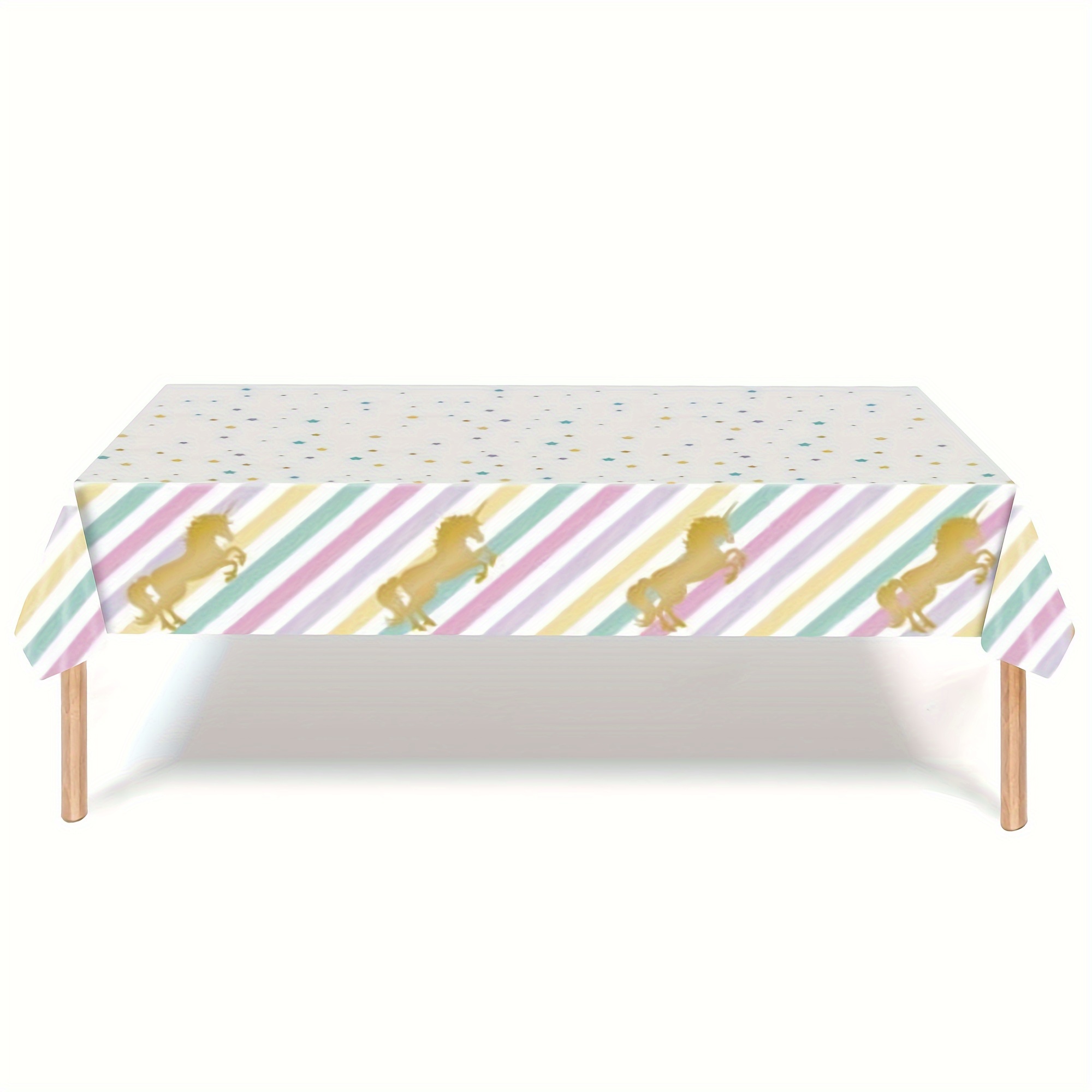 Bronzing Cute Theme Birthday Disposable Tablecloth Party Set - Temu New ...