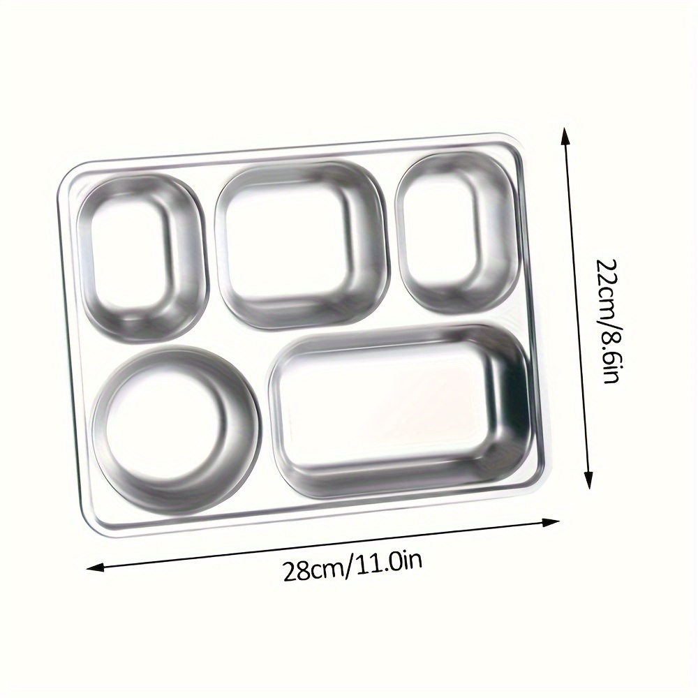 Stainless Steel Divided Plates Large 5 Sections Dinner - Temu