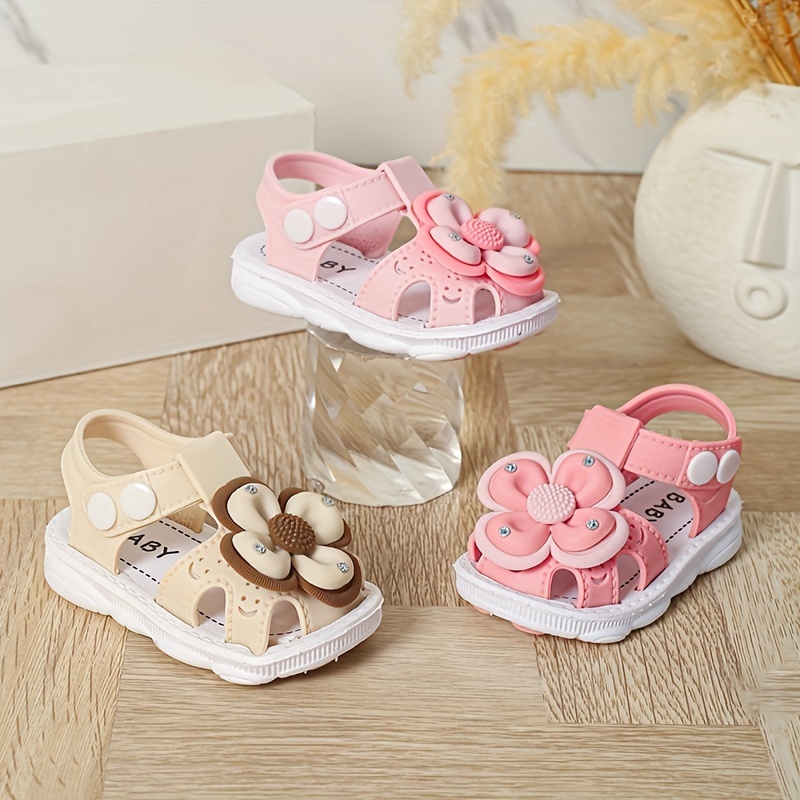 Trendy Cute Flower Decor Sandals Baby Girls Breathable - Temu New Zealand