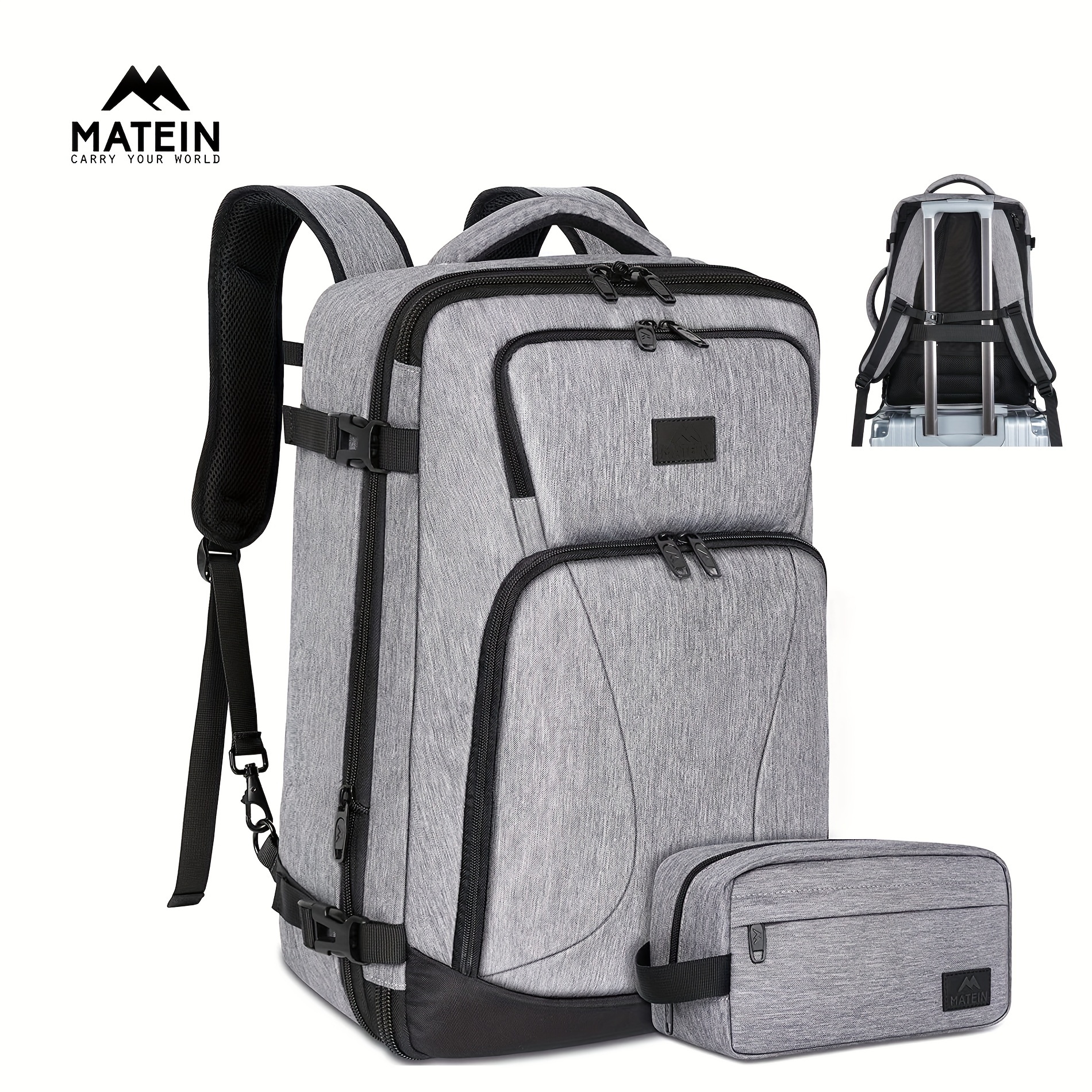 Travel Backpack Flight Approved Carry On Backpack With Toiletry Bag ...