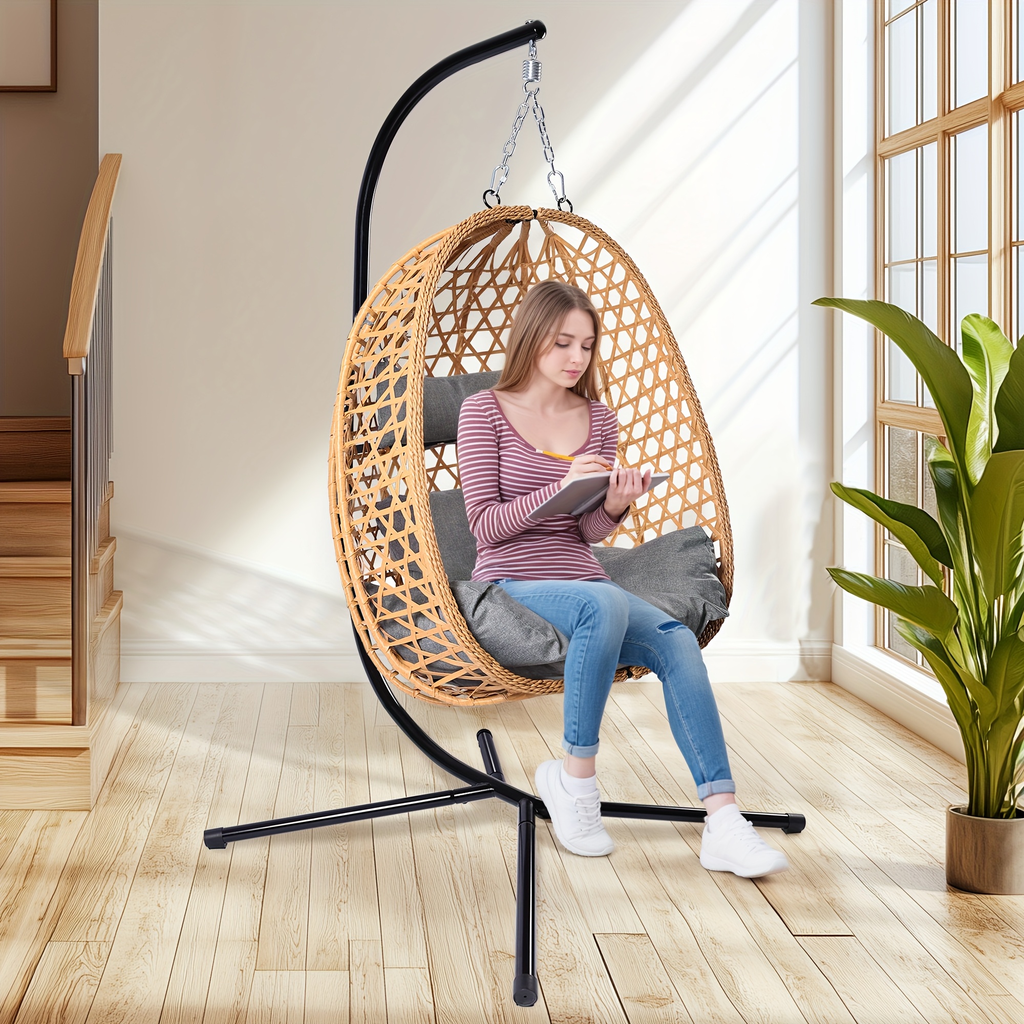 hanging egg chairs sold on Temu United States