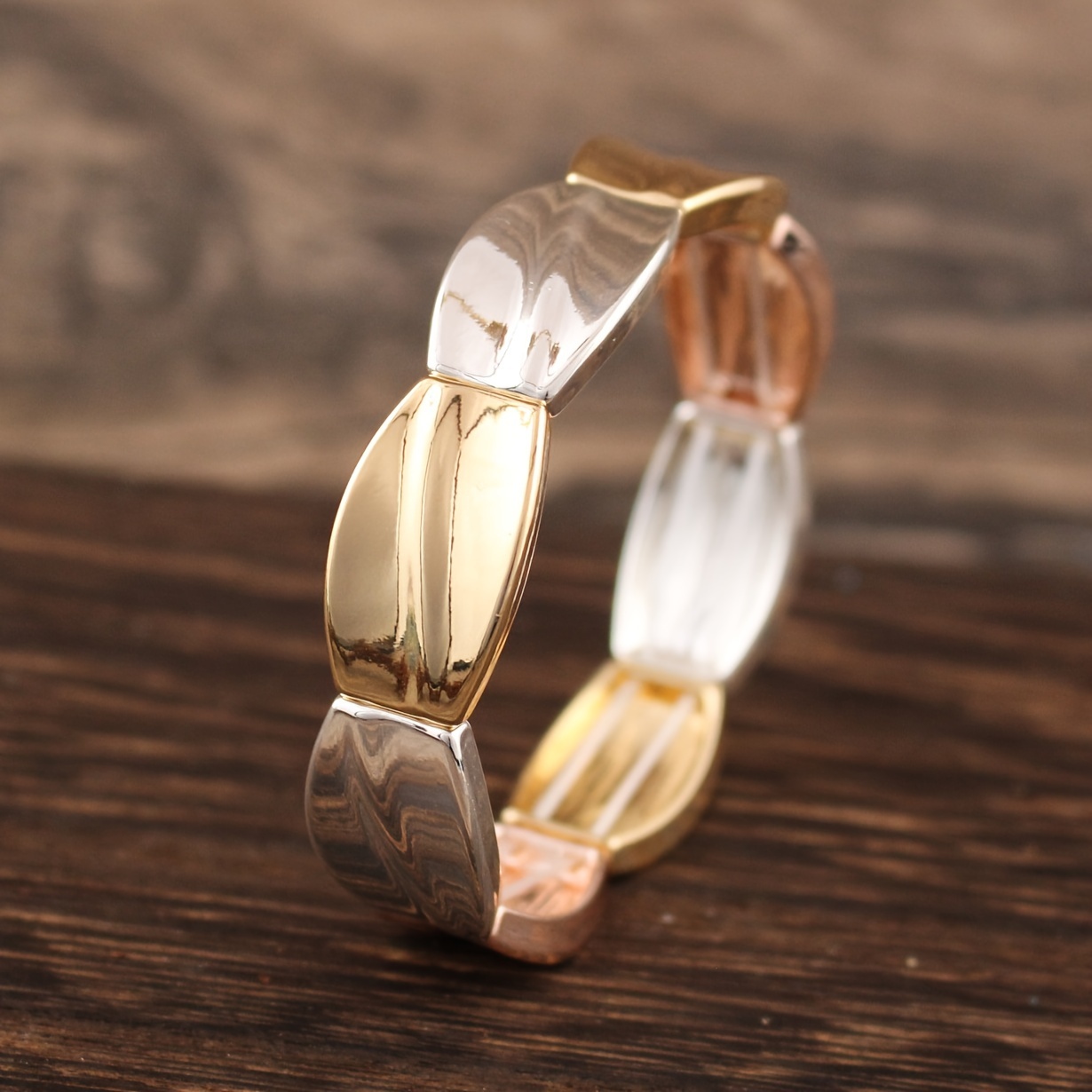 unique three color glossy geometric bangle bracelet zinc - Temu Philippines