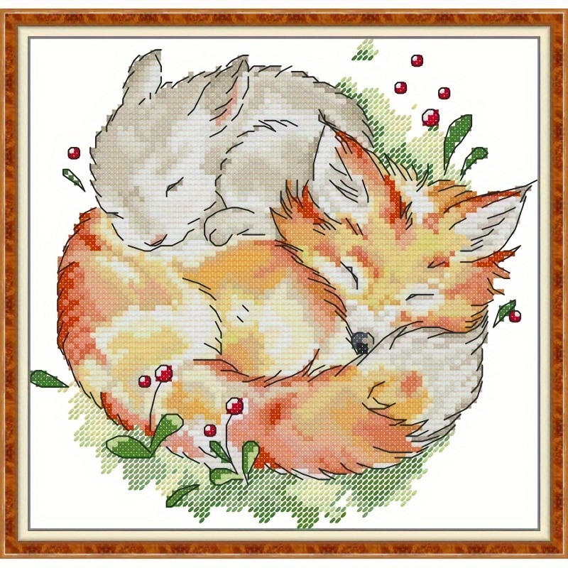 Diy Cross Stitch Kits Rabbit Pattern Cross Stitch Kit - Temu