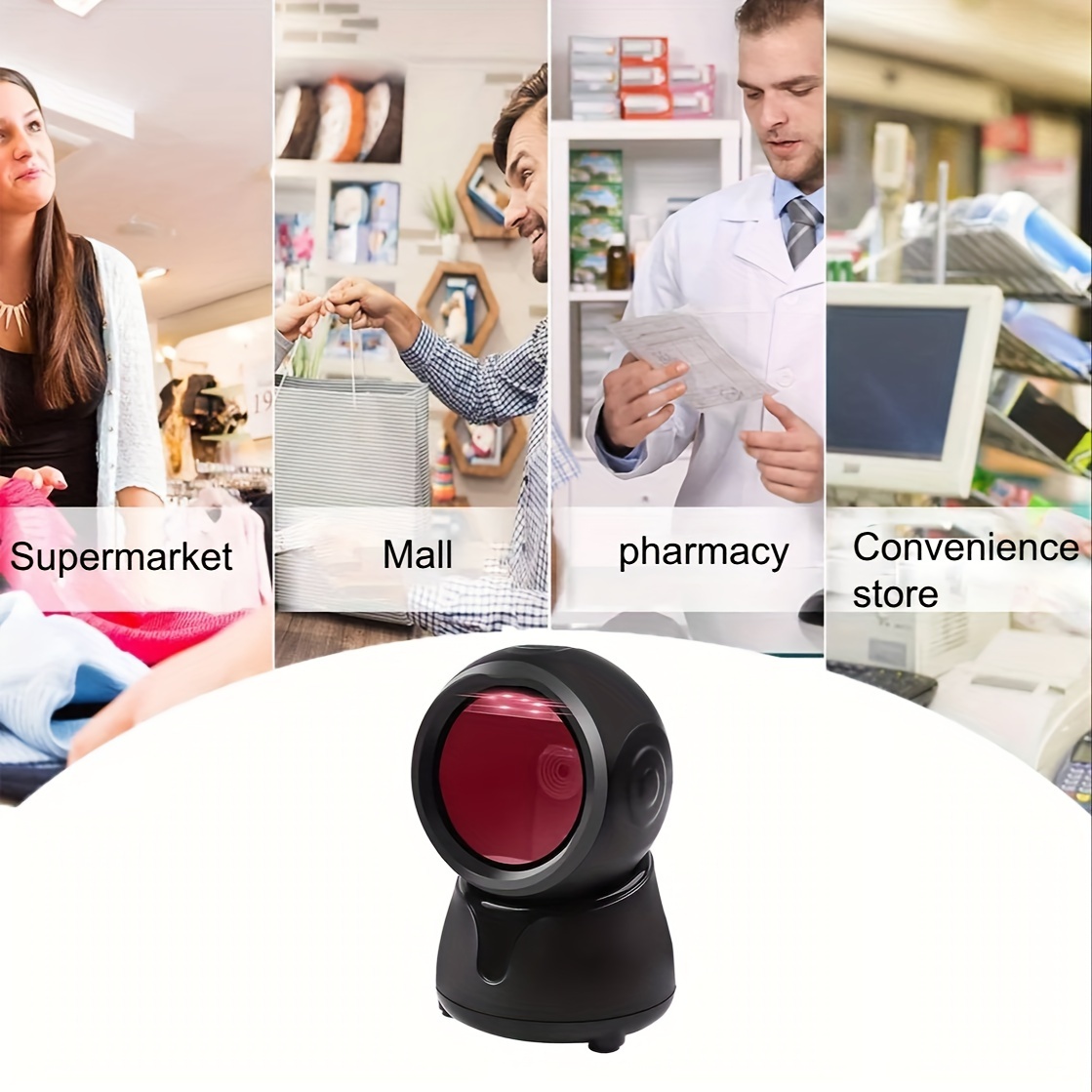 1d 2d Barcode Scanner Qr Hands free Barcode Reader - Temu