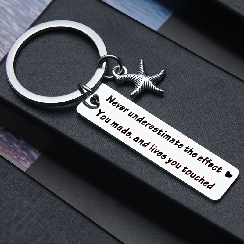 Stainless Steel Starfish Story Keychain Inspirational Quote - Temu