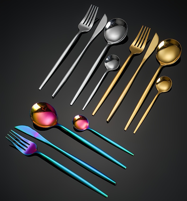 Elegant Stainless Steel Dinner Set: Fork Knife Spoon - Temu