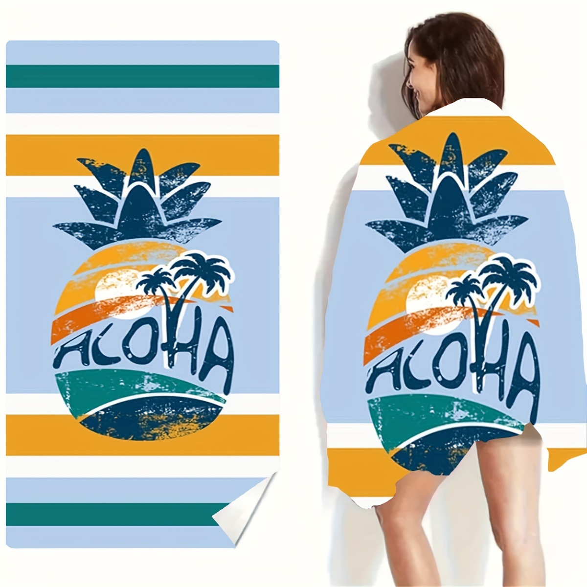 Pineapple Pattern Beach Towel Soft Absorbent Beach Towel - Temu Canada