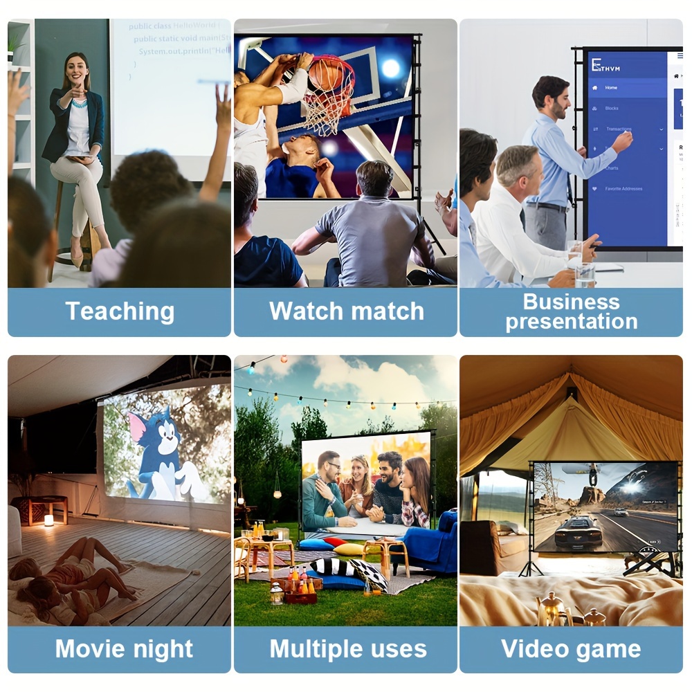 Projector Screen Stand Indoor Outdoor Projection Screen - Temu