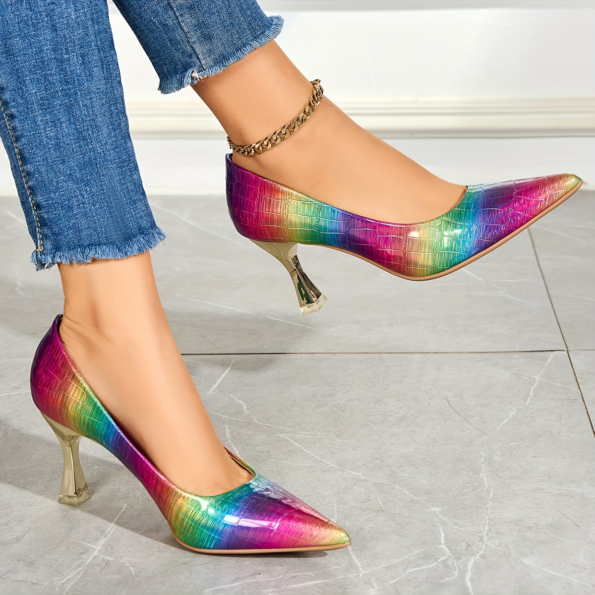 Neon Rainbow Heels