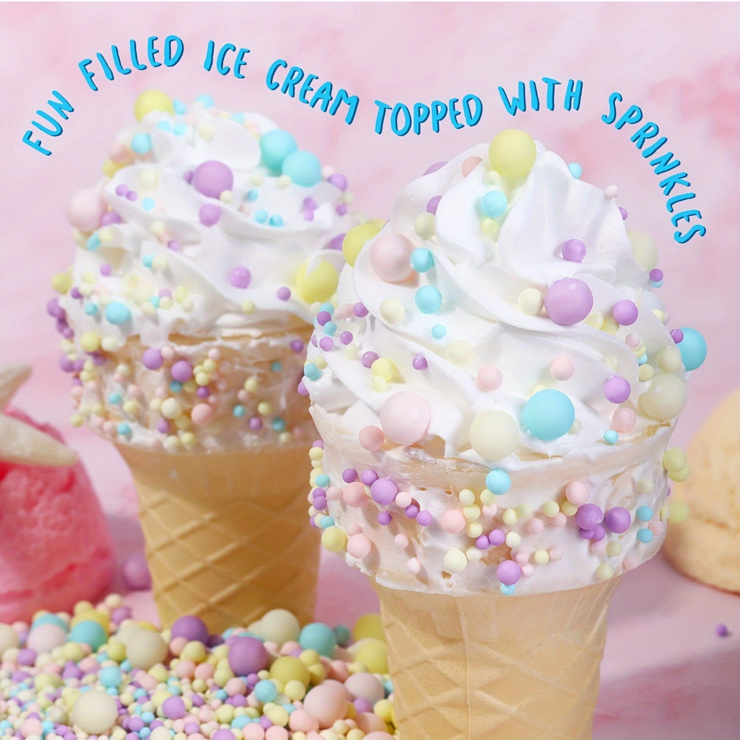Fun Filled Ice Cream Cones Topped With Sprinkles - Cake Decorating ...