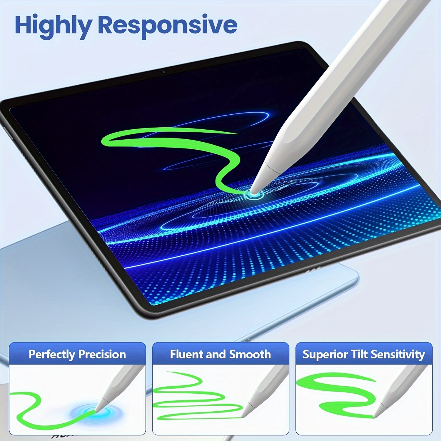 Rechargeable Stylus Pen For Touch Screens Magnetic Attachment Palm ...
